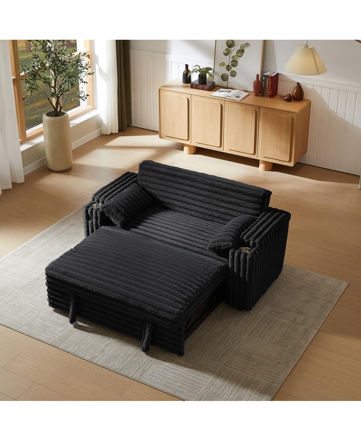 Click here for Maison Boucle Pull Out Corduroy Sleeper Sofa  Conv... prices