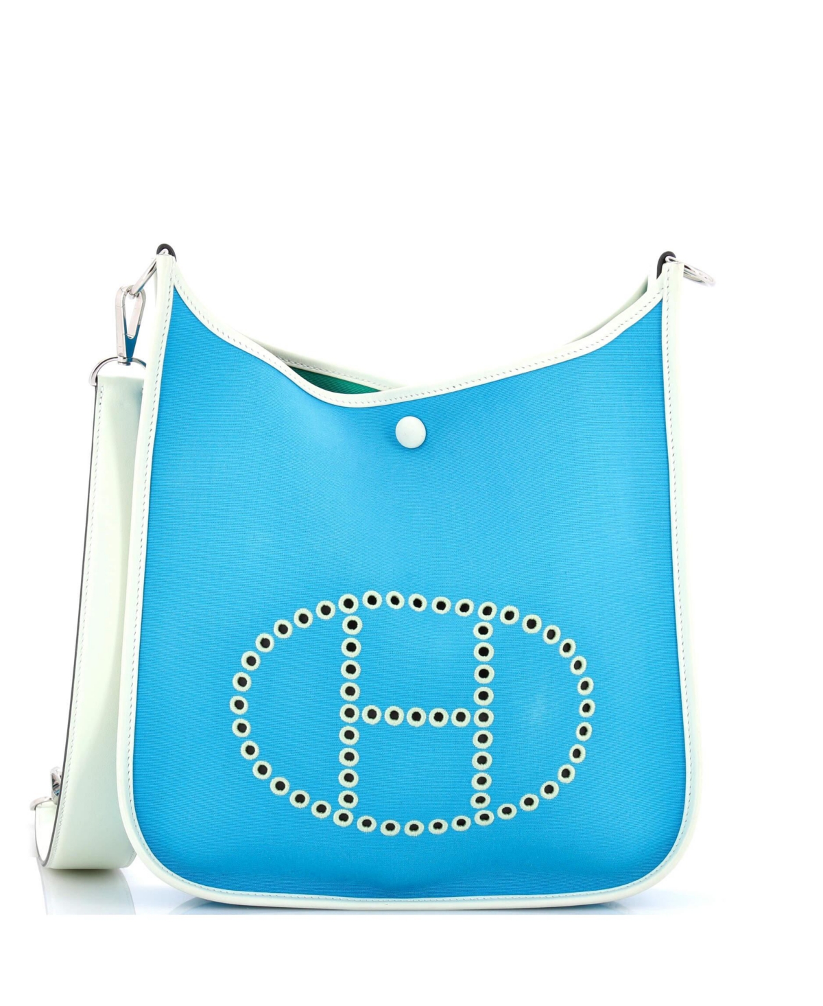 Click here for Pre-Owned HERMES Pm Neo Evelyne Bag Toile and Leat... prices