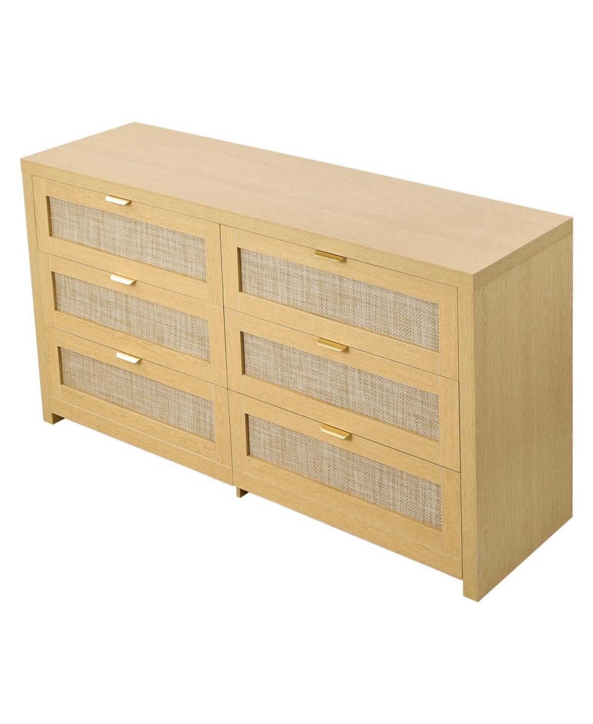 Click here for Sugift 6 Drawer Rattan Dresser  Natural Rattan Che... prices