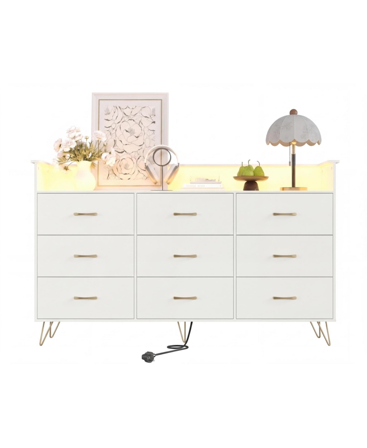Click here for gaomon 9 Drawer Wooden Dressers for Bedroom with L... prices