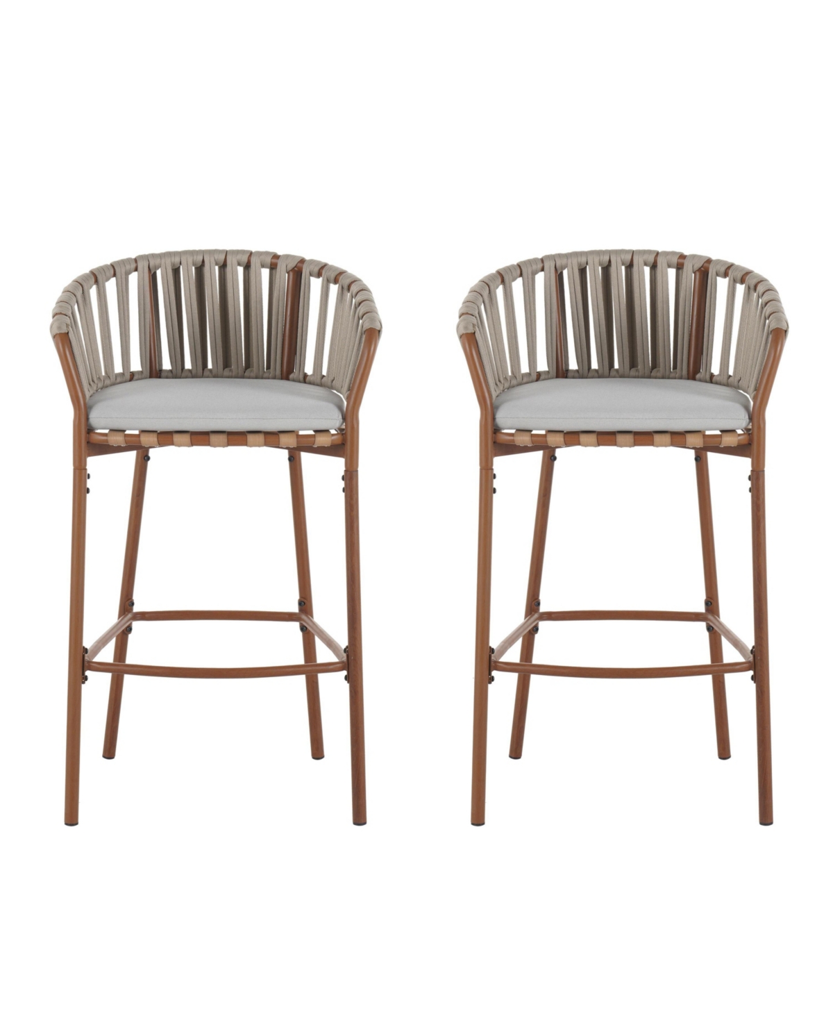 Click here for sumyeg Lodi Outdoor Metal Rope Barstool with Cushi... prices