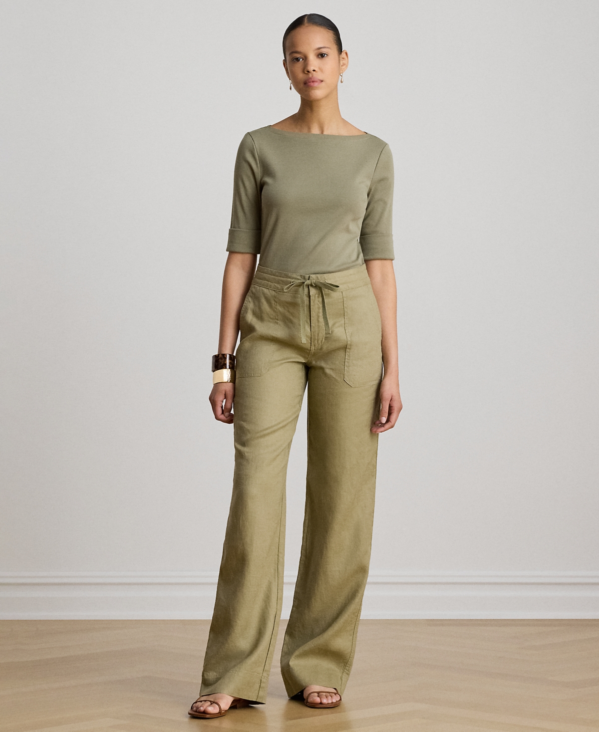 Click here for Lauren Ralph Lauren Petite 100 Linen Wide-Leg Line... prices