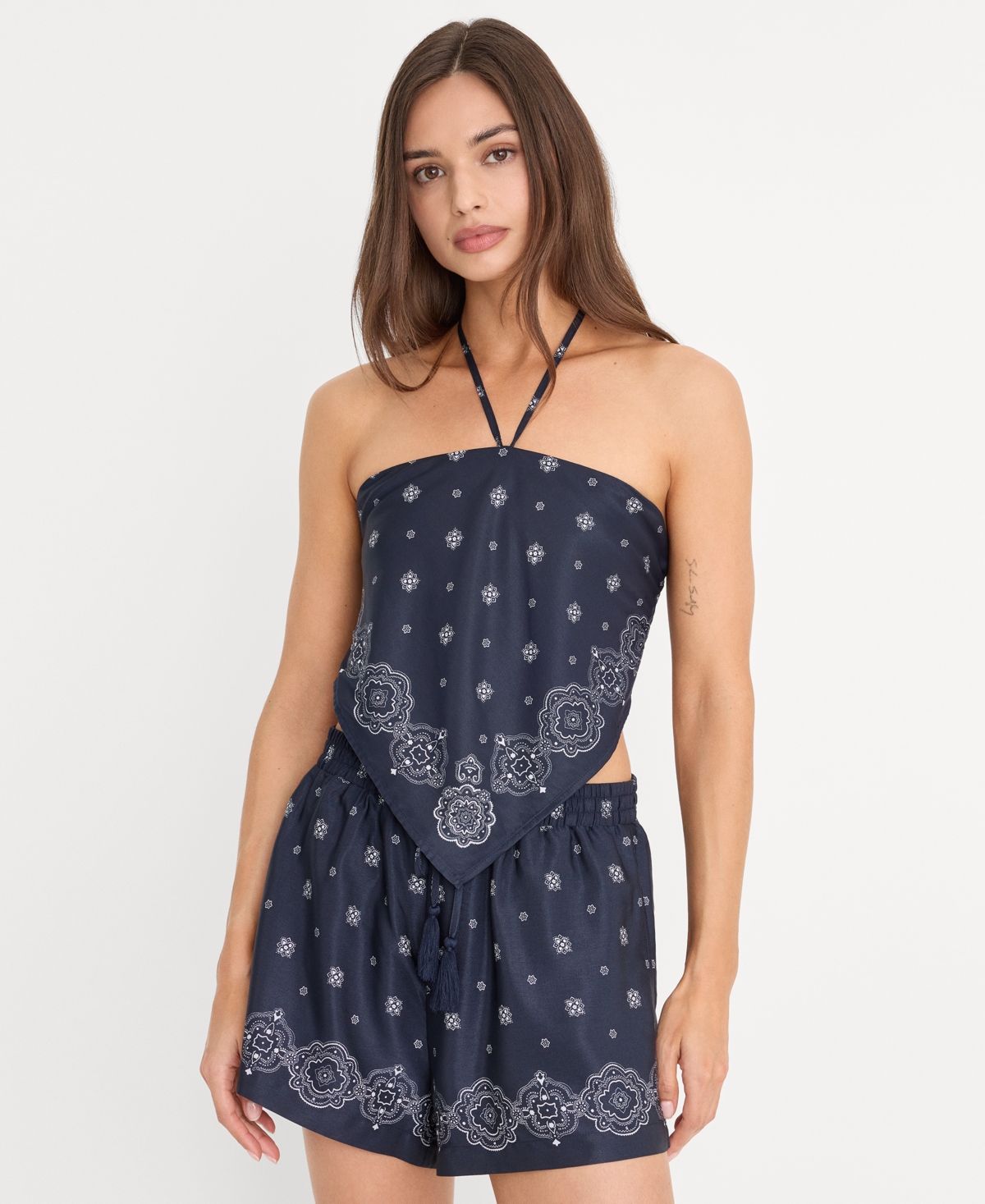 Click here for Good American Womens Bandana Print Top - Bandana prices