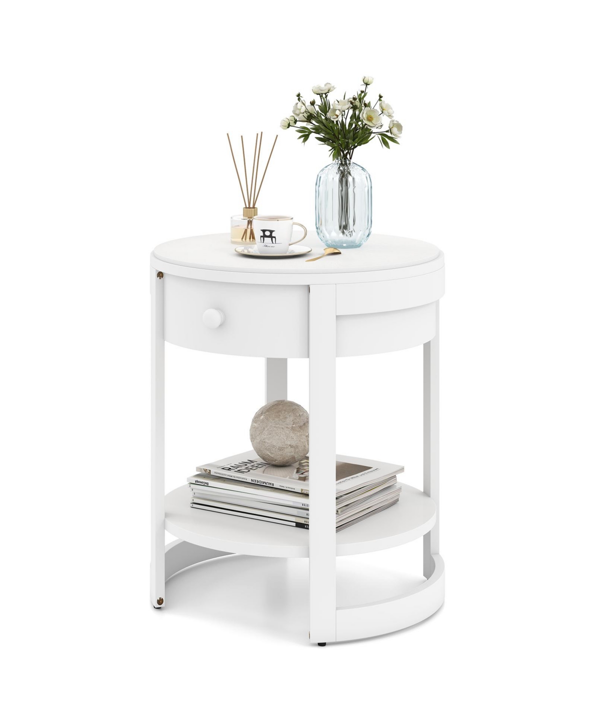 Click here for Sugift Two Tier Round End Table Mid Century Modern... prices