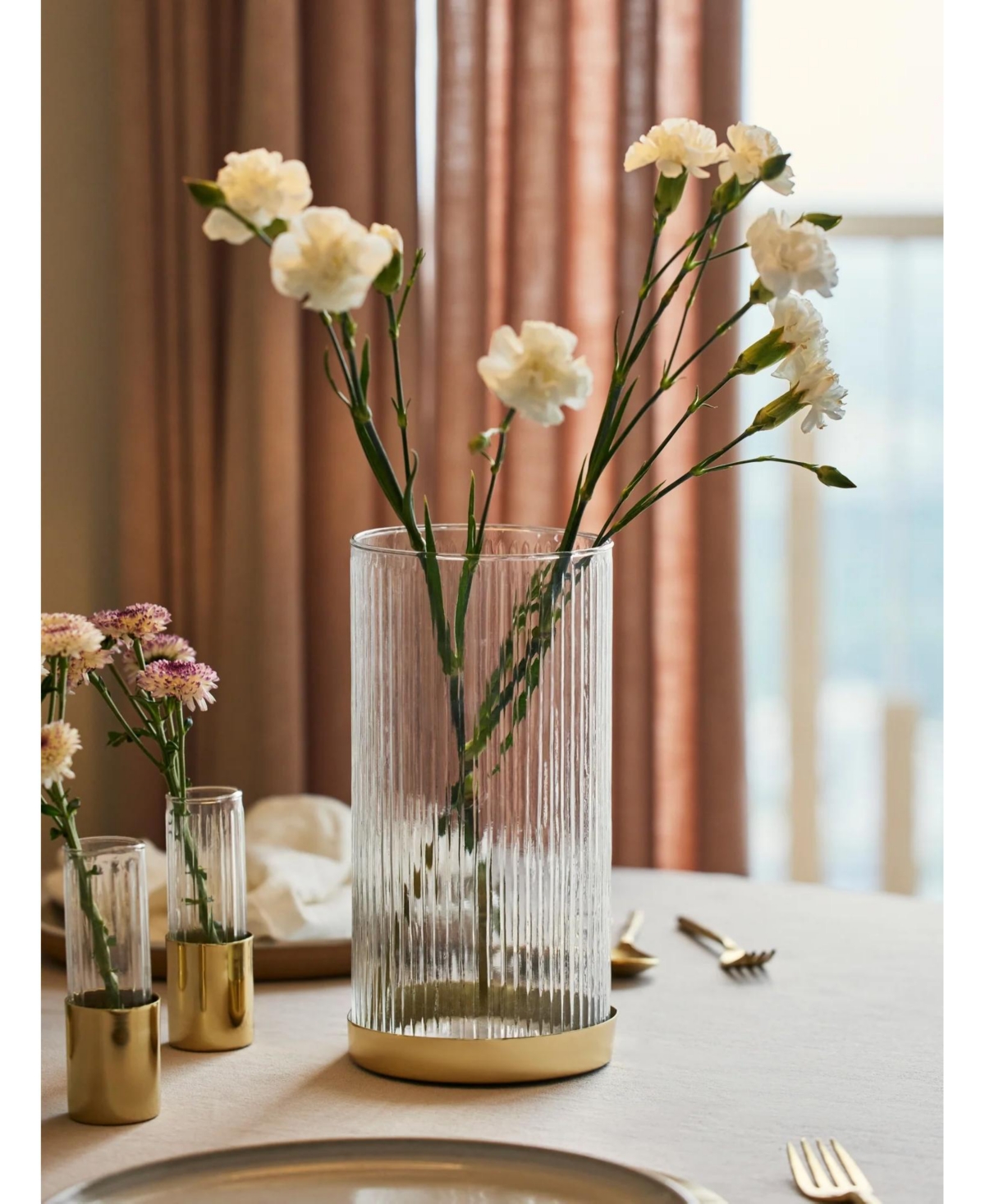 Click here for Fleck  Fluted Glass Vase/Planter - Gold prices