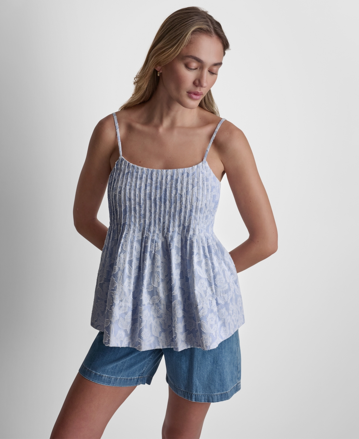 Click here for Dkny Jeans Womens Scoop Neck Tank Top - Blue/White... prices