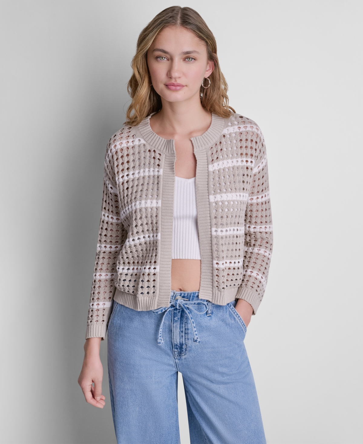 Click here for Dkny Jeans Womens Relaxed Fit Open-Front Cardigan... prices