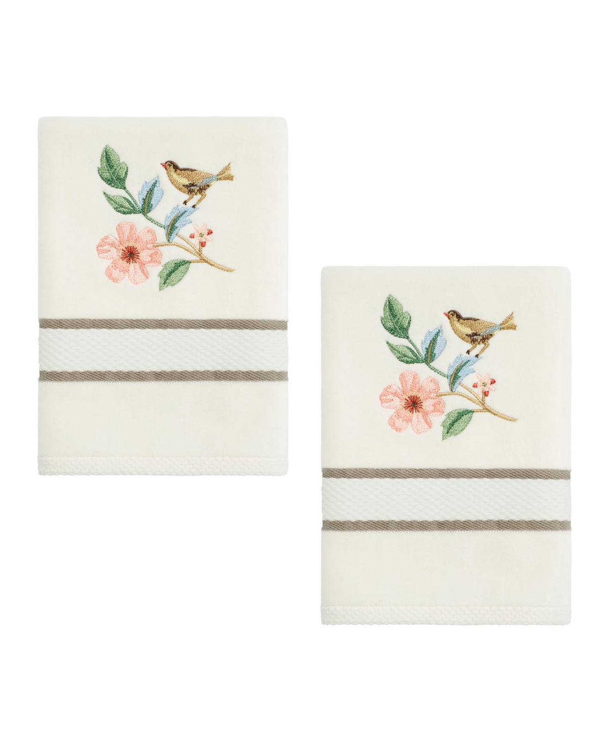 Click here for Avanti Pretty Birds 2-pack Hand Towel Set - Ivory prices