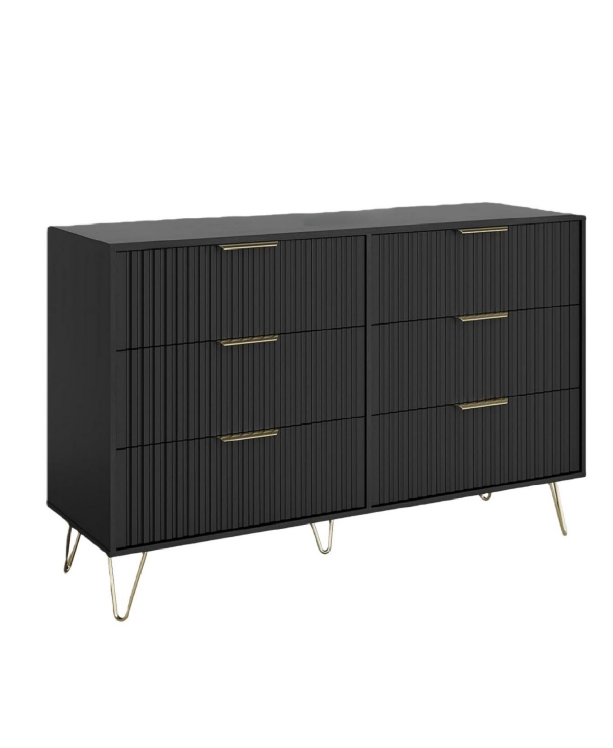 Click here for gaomon Modern Fluted Wood Dresser with 6 Drawers -... prices