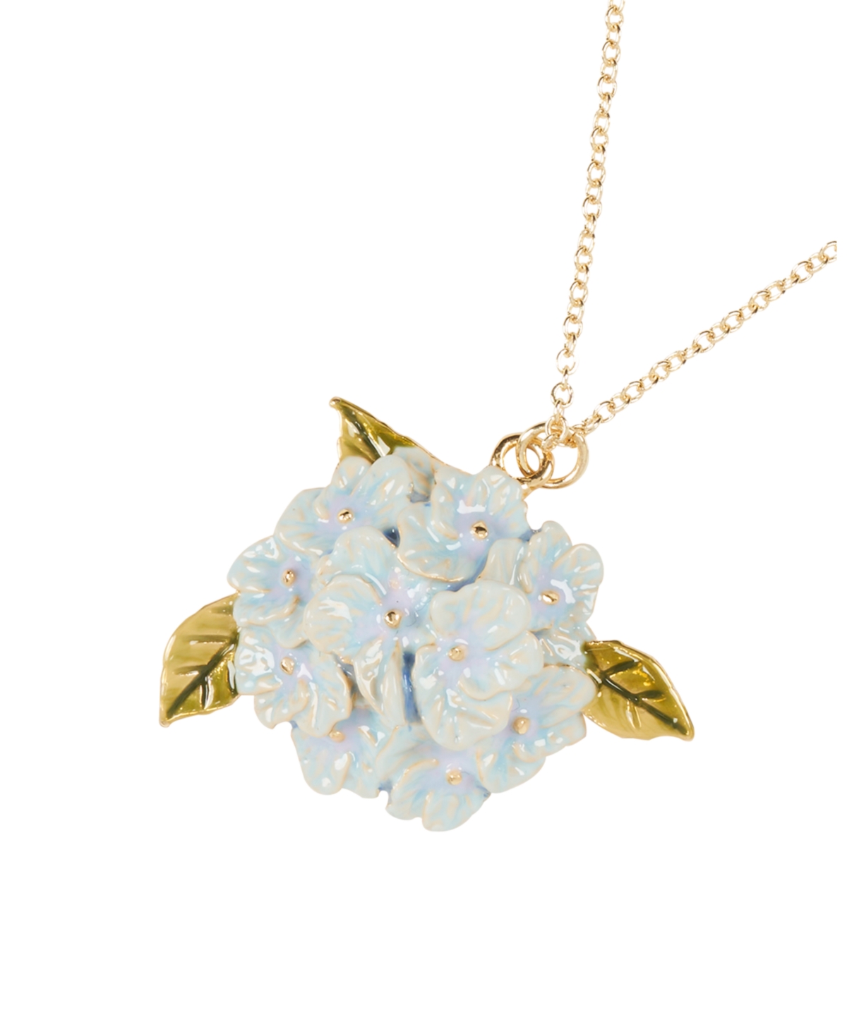 Click here for Fable England Enamel Hydrangea Necklace - Multi  g... prices