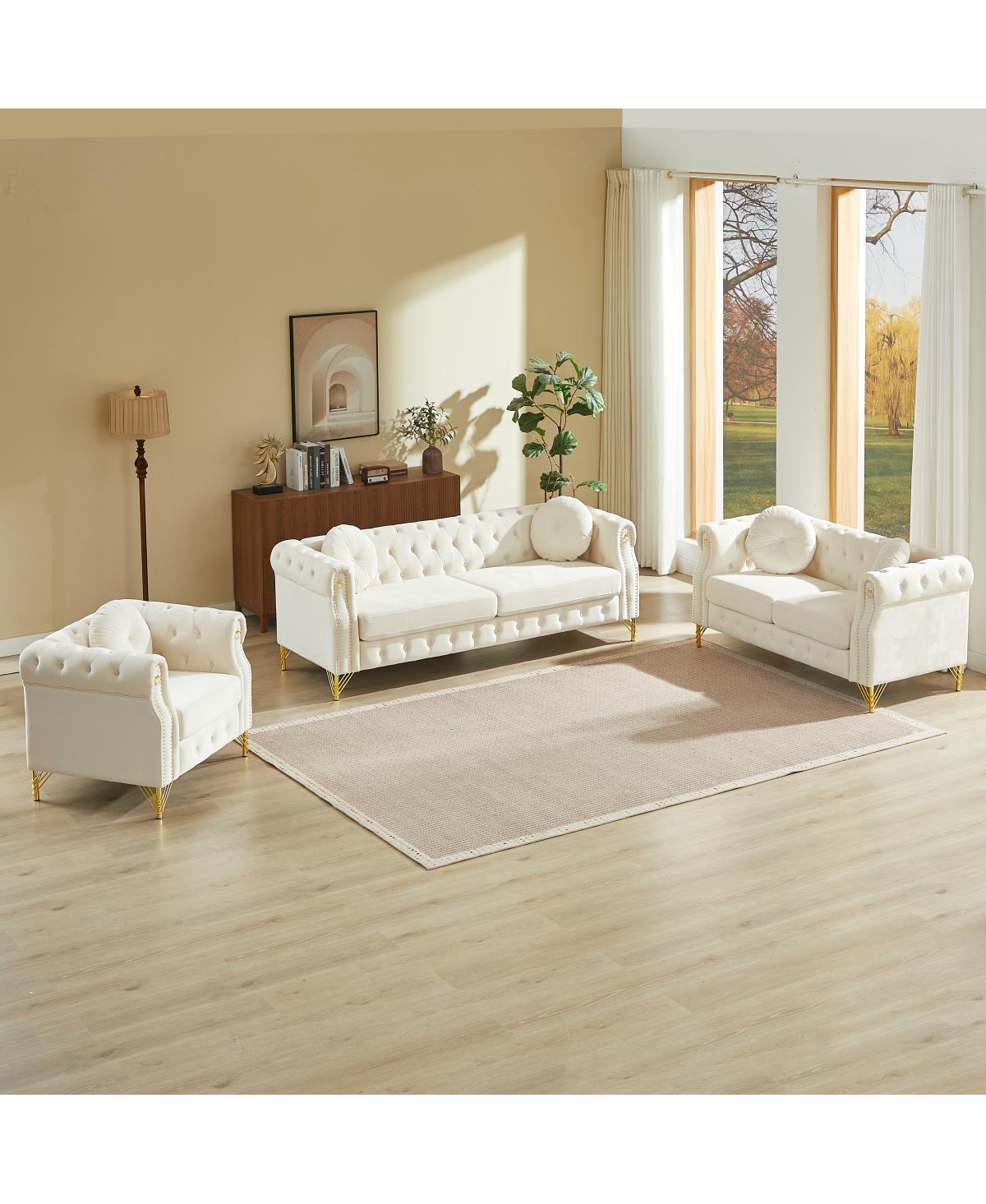 Click here for Streamdale Furniture Velvet Chesterfield sofa with... prices