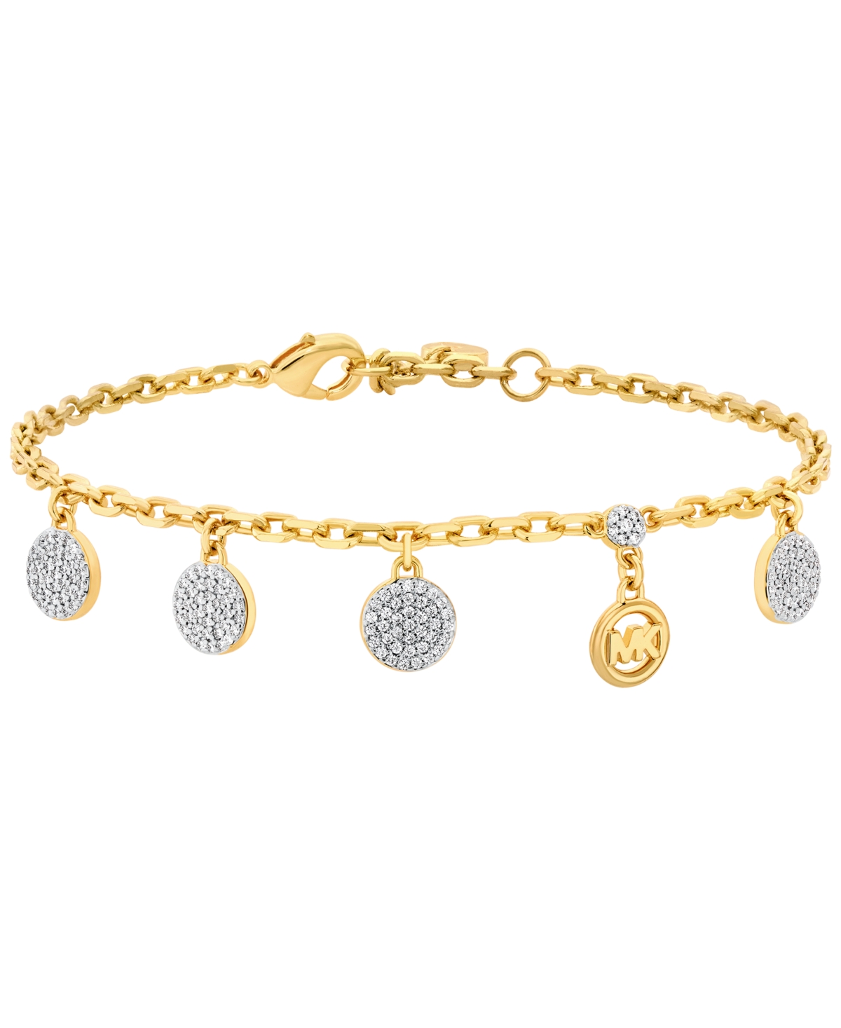 Click here for Michael Kors Pave Disc Charm Bracelet - Two-Tone prices