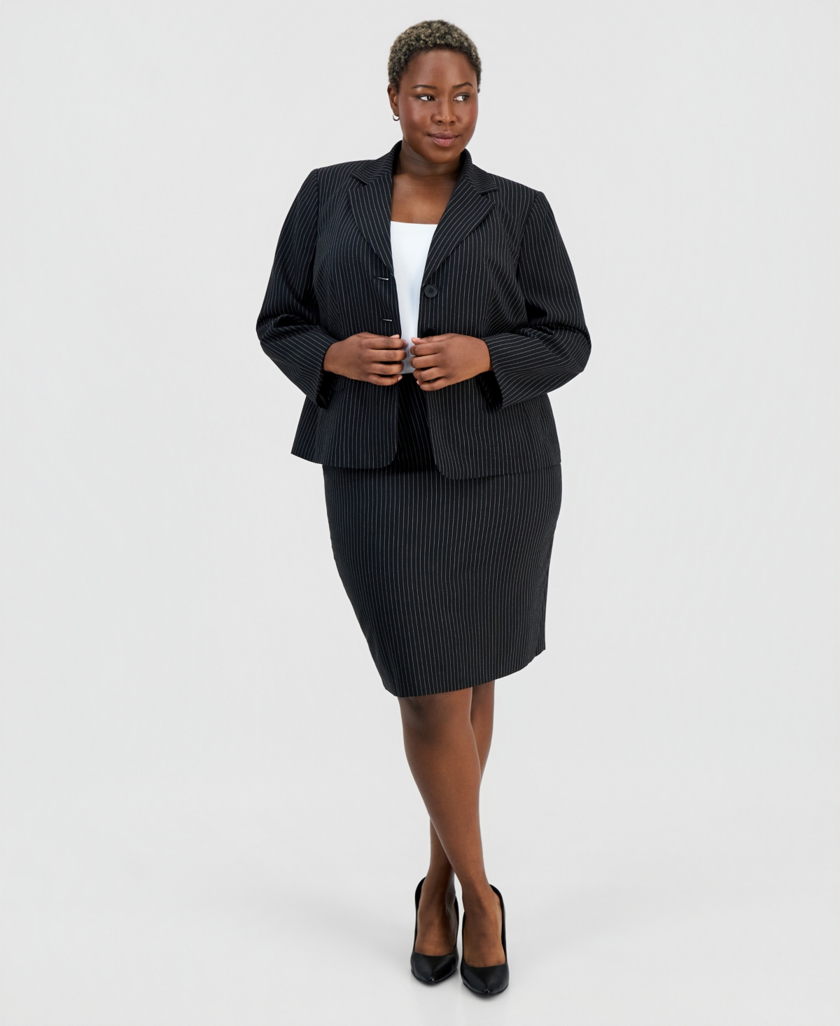 Click here for Le Suit Plus Size Three-Button Notch-Collar Jacket... prices