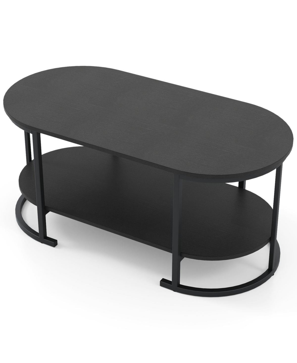 Click here for Slickblue Wooden Oval Coffee Table 2 Tier with Ope... prices