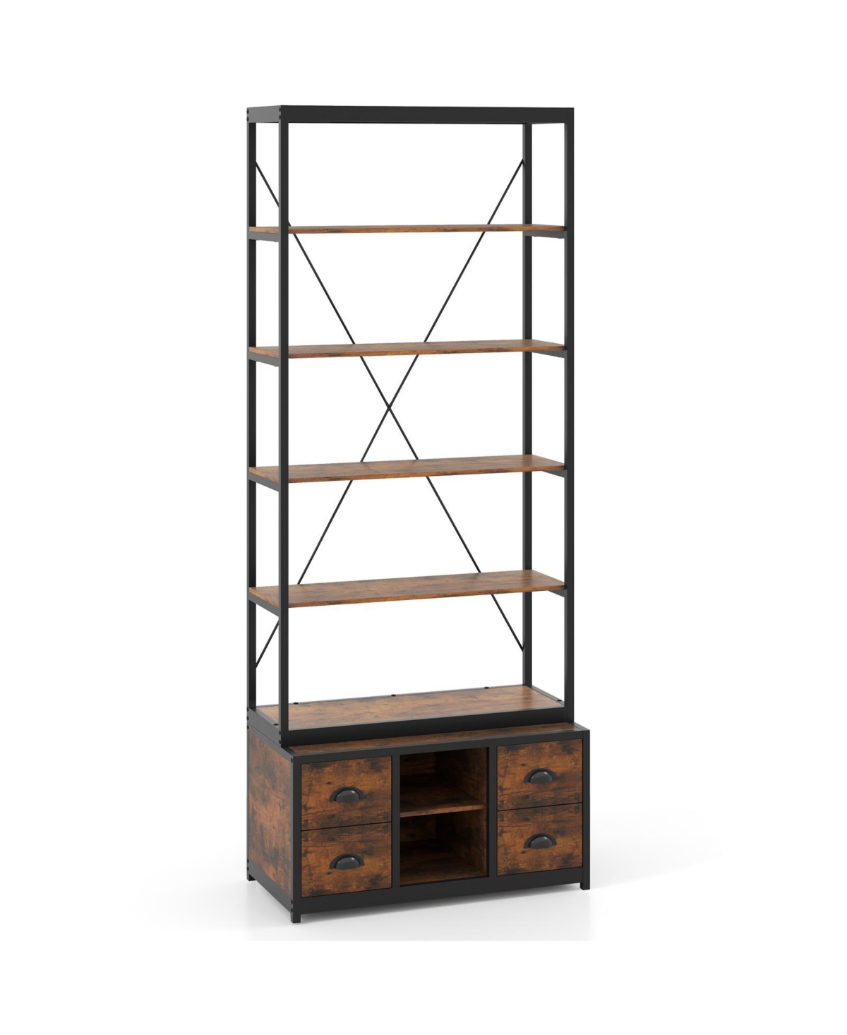 Click here for Sugift Eight Tier Bookshelf with Fabric Drawers an... prices