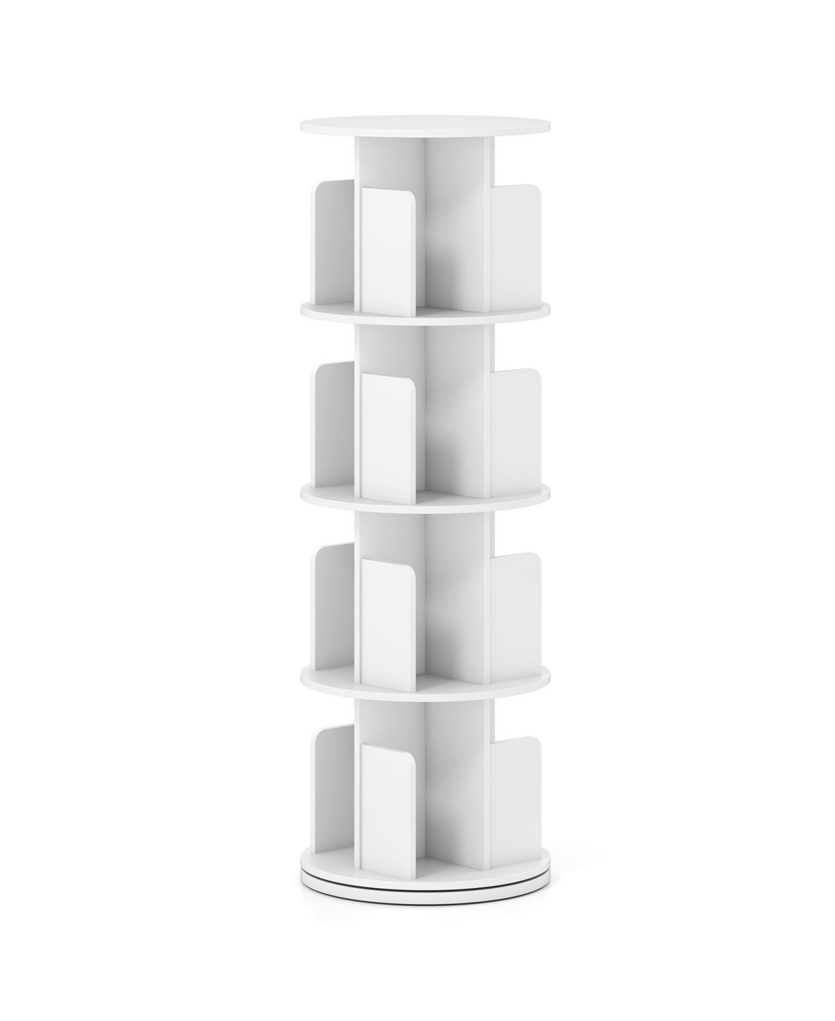 Click here for Sugift Four Tier Rotating Bookshelf with Dividers... prices