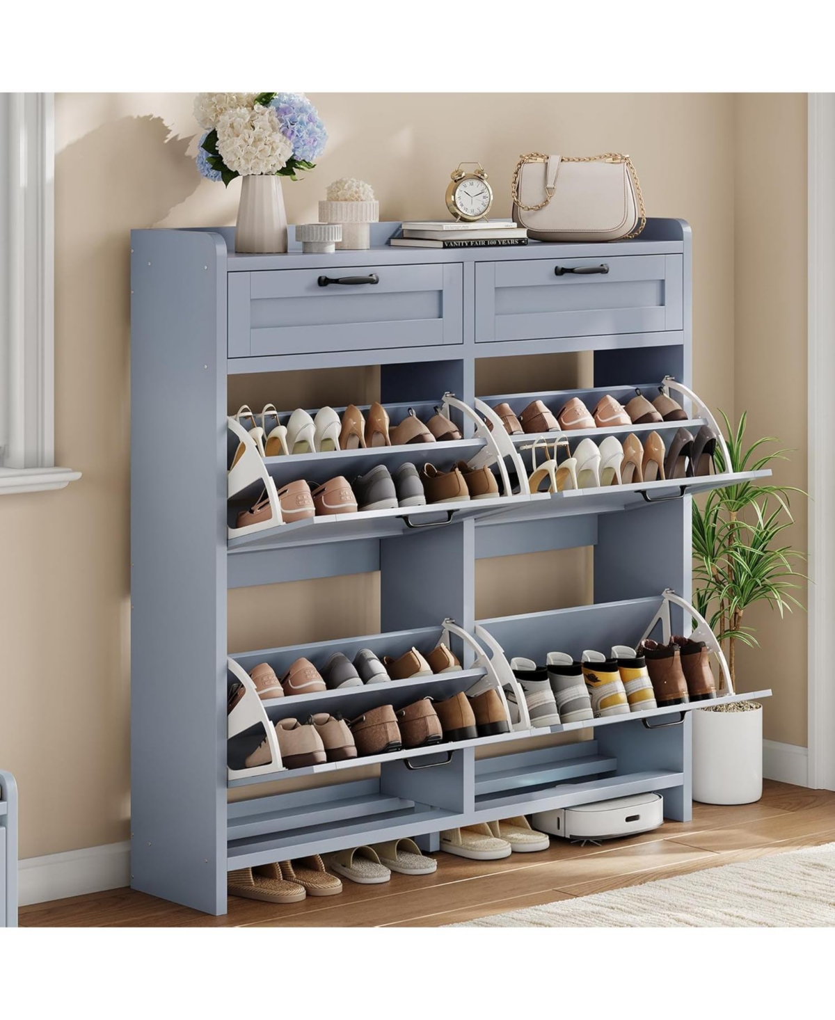 Click here for Homfan Shoe Cabinet with 4 Flip Drawers & 2 Top Dr... prices