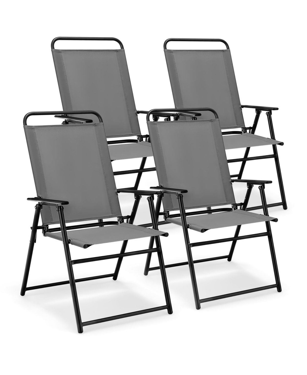 Click here for Gymax Set of 4 Folding Sling Chairs Portable chair... prices