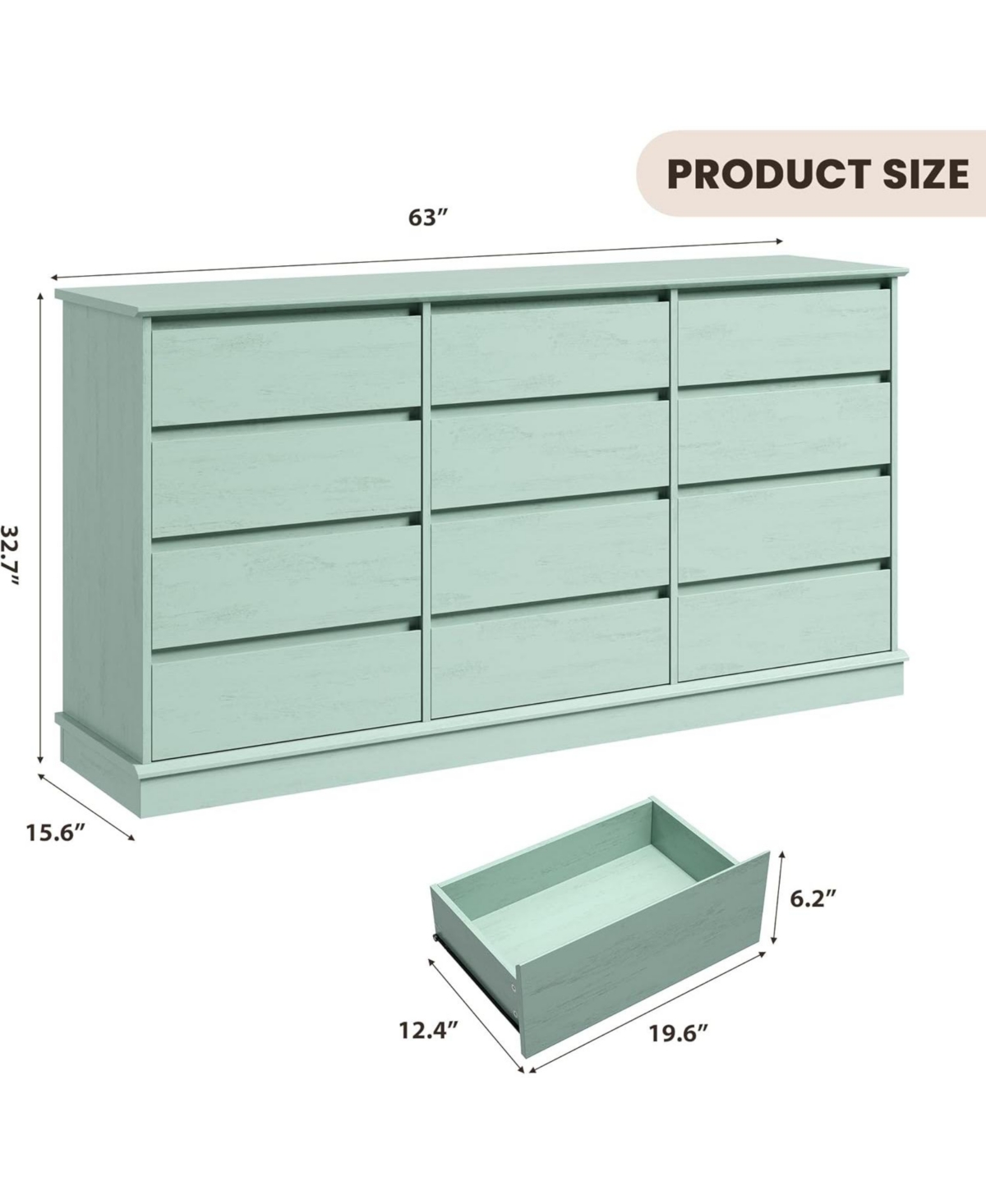 Click here for gaomon 12 Drawer Dresser Horizontal Wooden Double... prices