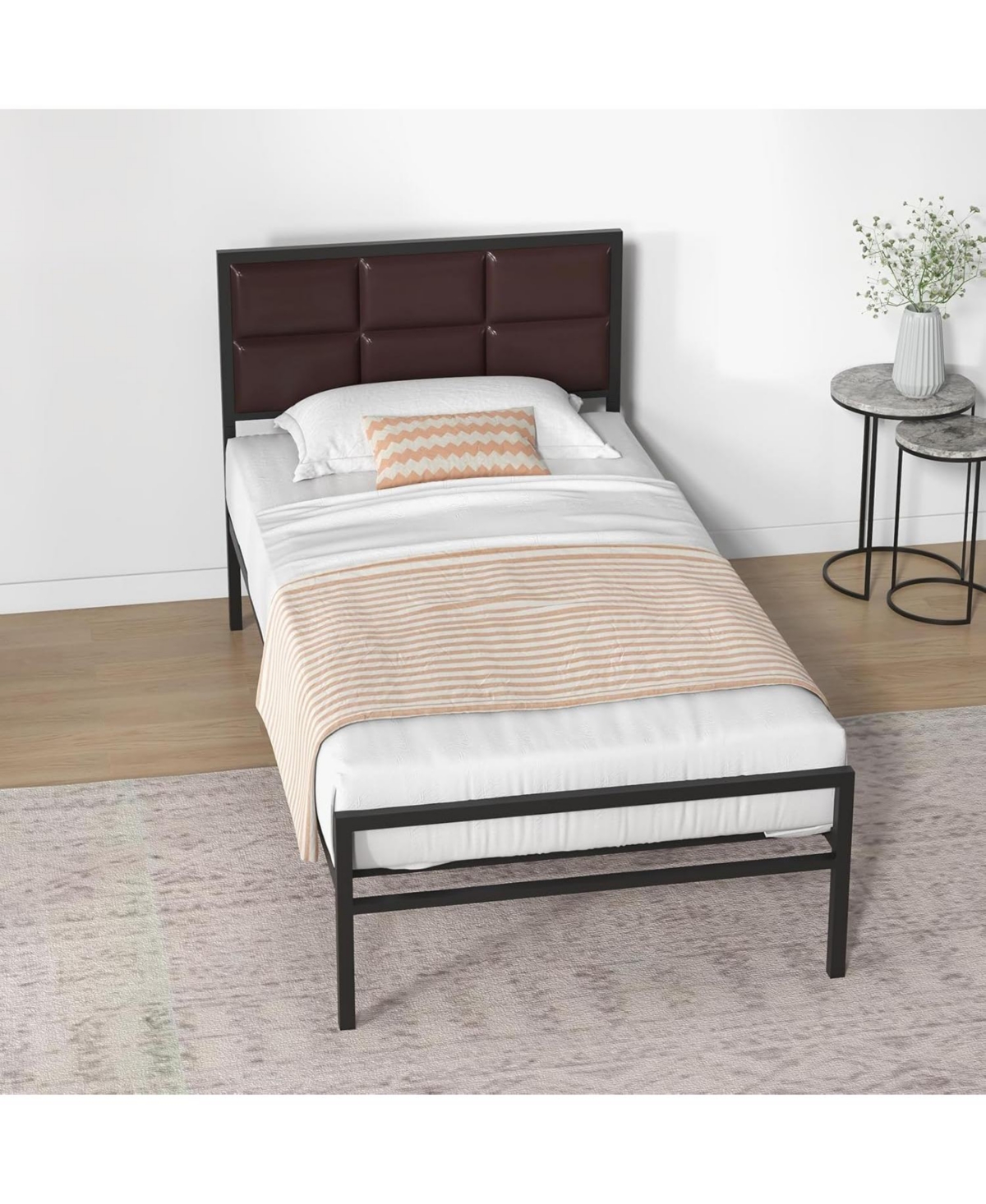 Click here for gaomon Full Upholstered Platform Bed Faux Leather... prices
