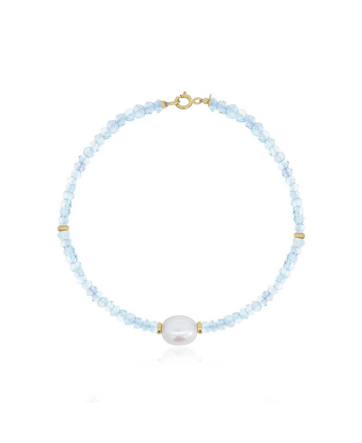 Click here for The Lovery Blue Topaz Bead Pearl Bracelet 14K Gold... prices