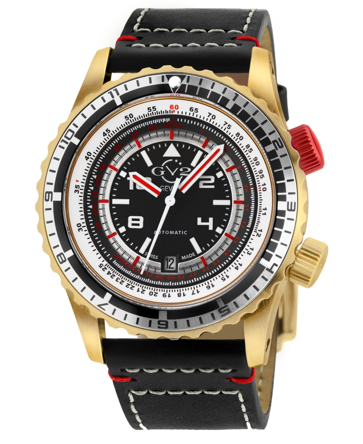 Click here for GV2 Mens Contasecondi Swiss Automatic Leather Stra... prices