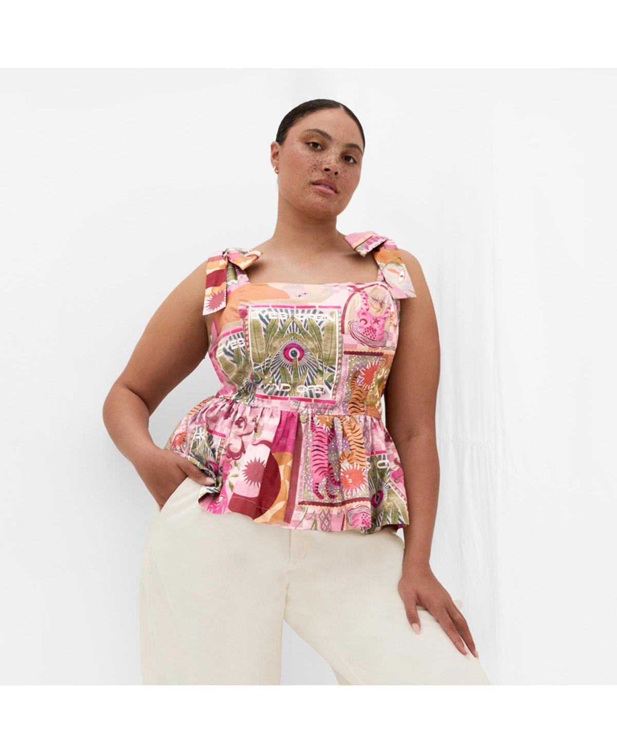 Click here for City Chic Womens Isabel Print Top - Pink dreamscap... prices