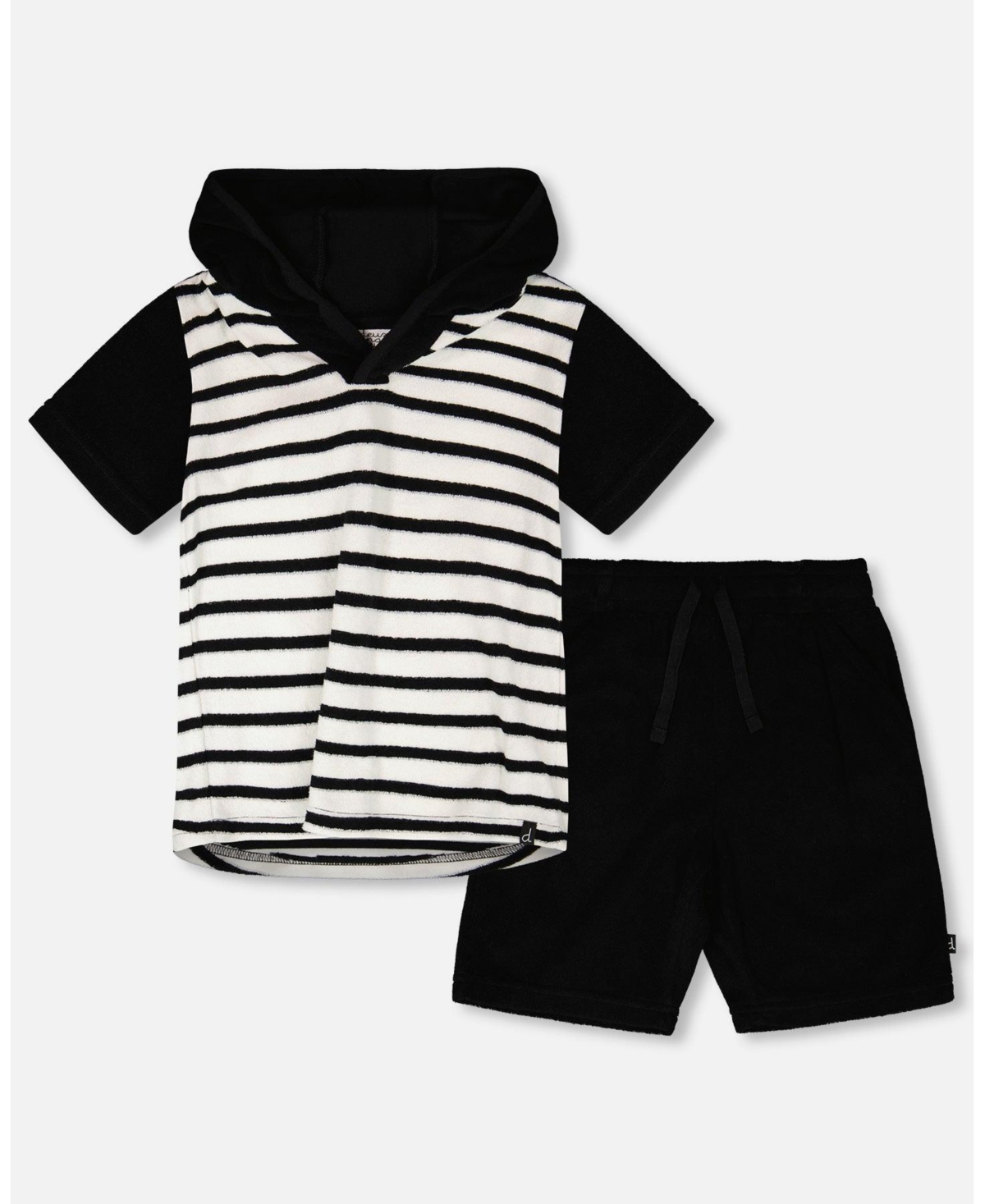 Click here for Deux par Deux Little Boys Hooded Terry T-Shirt wit... prices