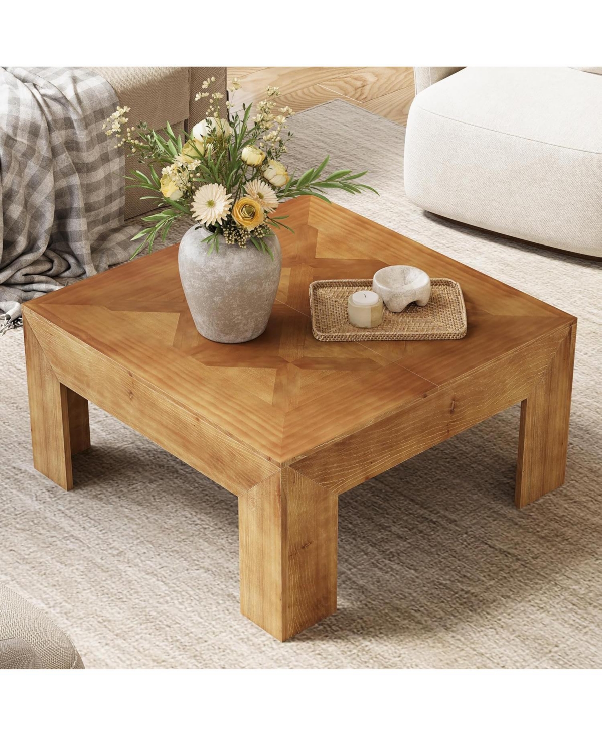 Click here for Tribesigns 39.4" Solid Wood Coffee Table  Squ... prices