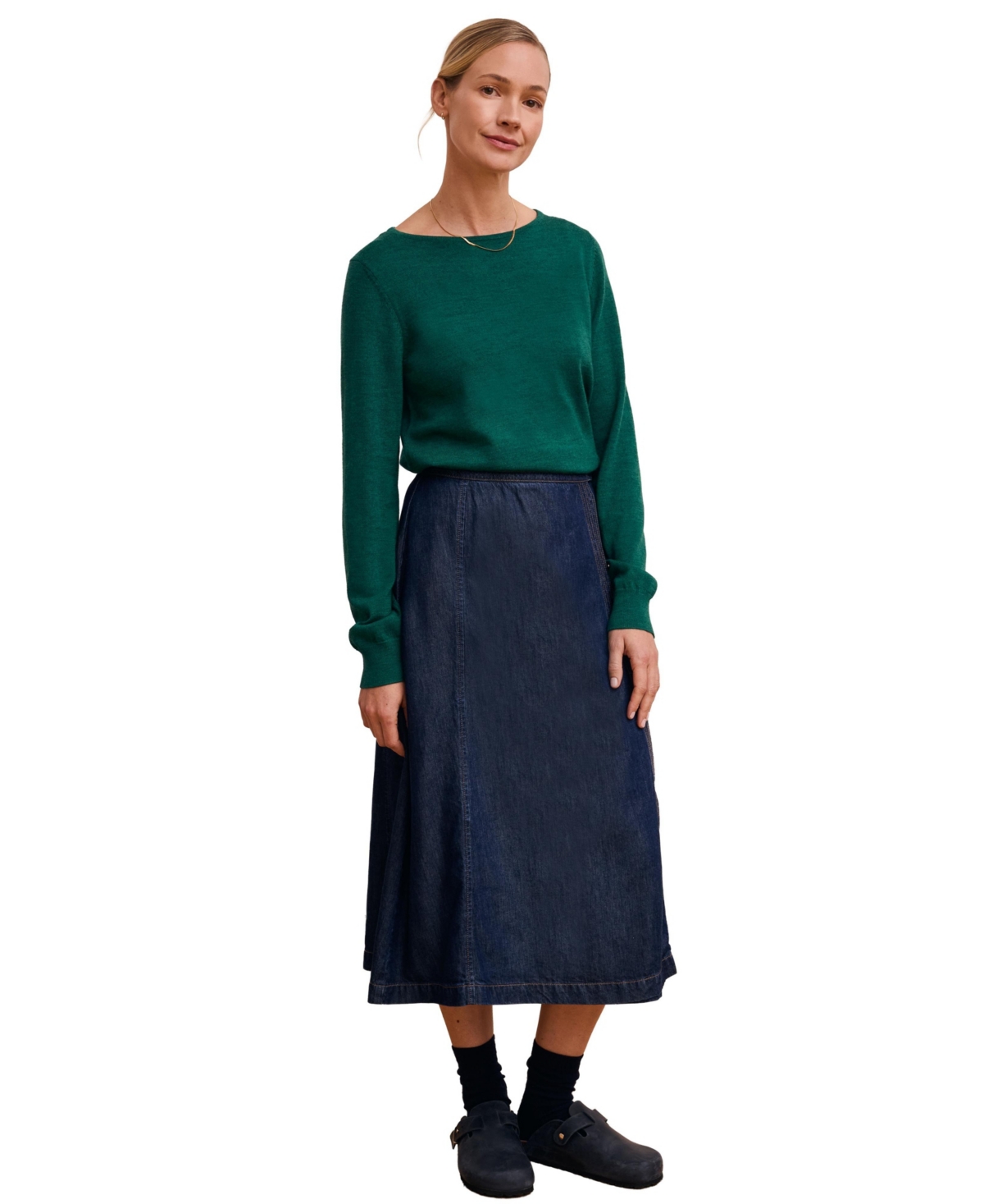 Click here for Celtic & Co. Womens Midi Wrap A-Line Denim Skirt -... prices
