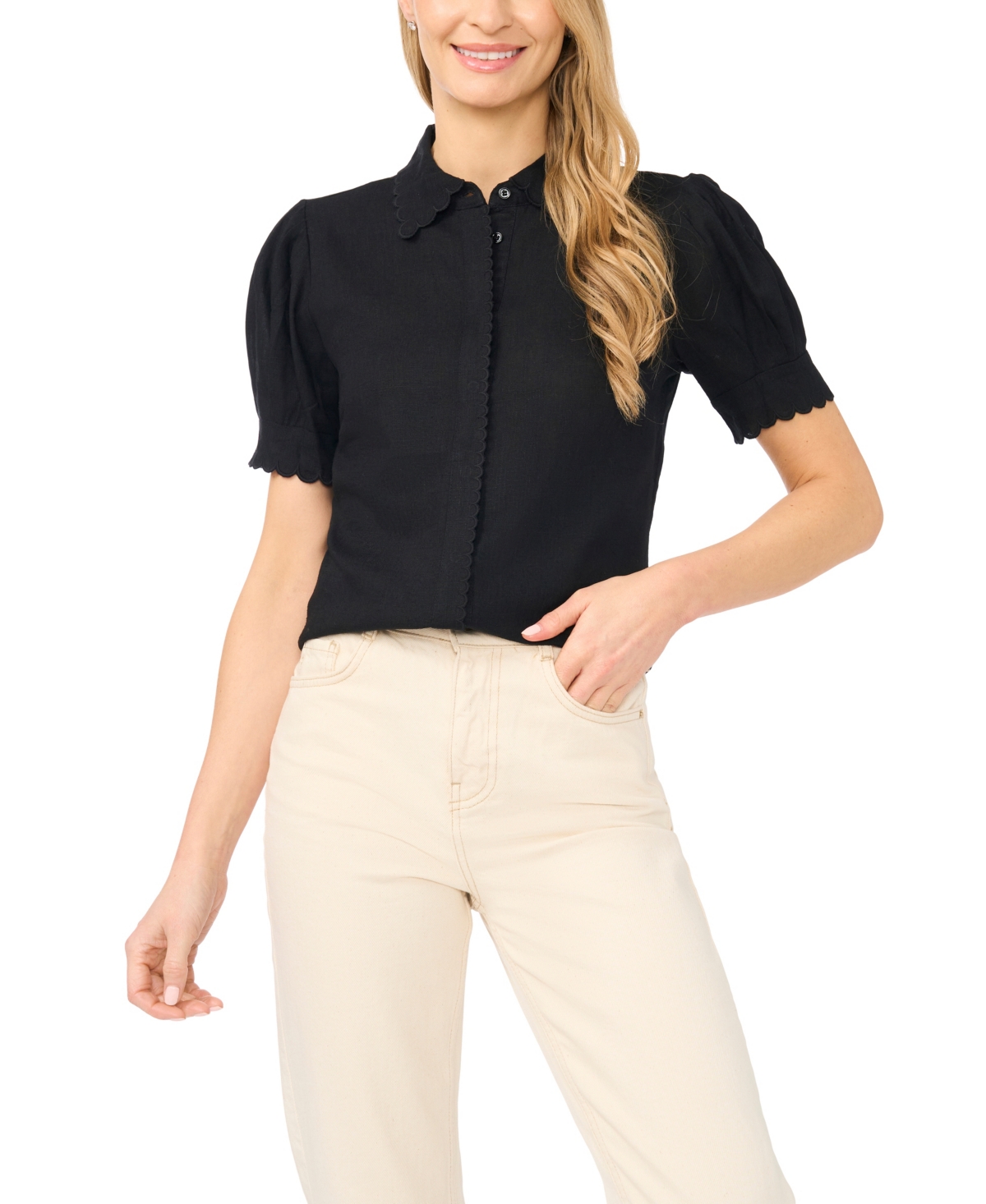 Click here for CeCe Womens Short-Sleeve Collared Button Up Shirt... prices