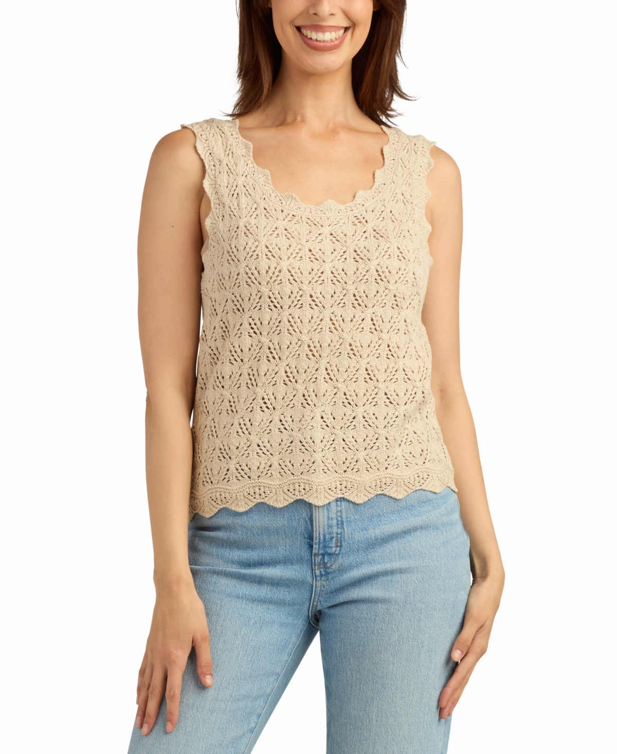 Click here for Bcx Womens Scoop Neck Sweater Top - Sand prices