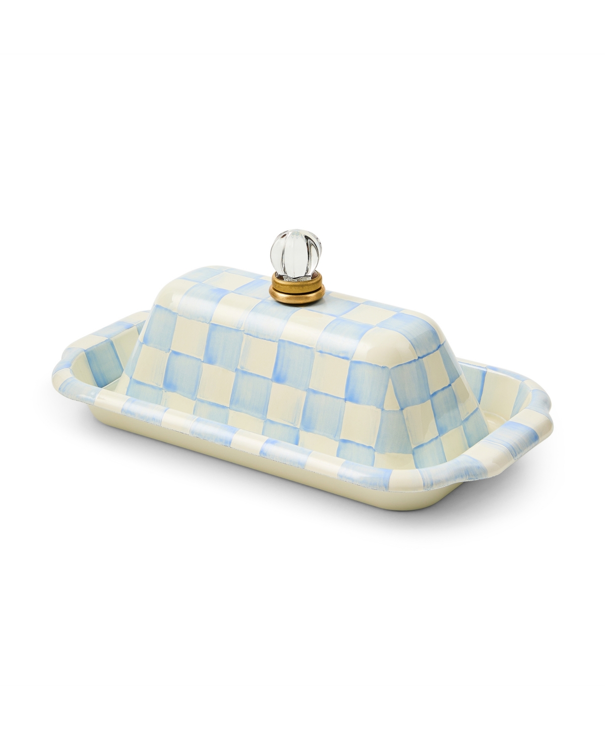 Click here for MacKenzie-Childs Check Butter Box - Sky Blue prices