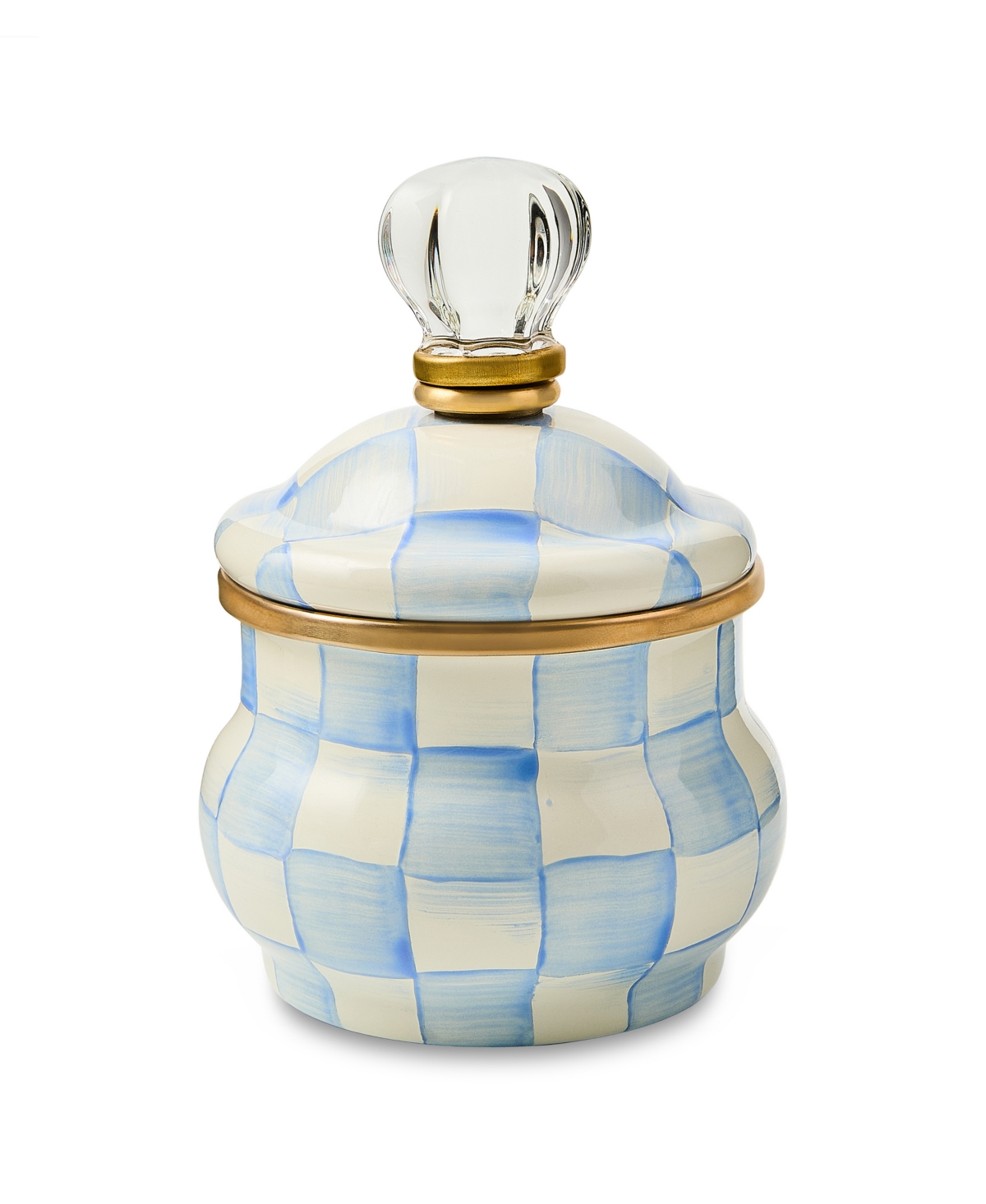 Click here for MacKenzie-Childs Check Lidded Sugar Bowl - Sky Blu... prices