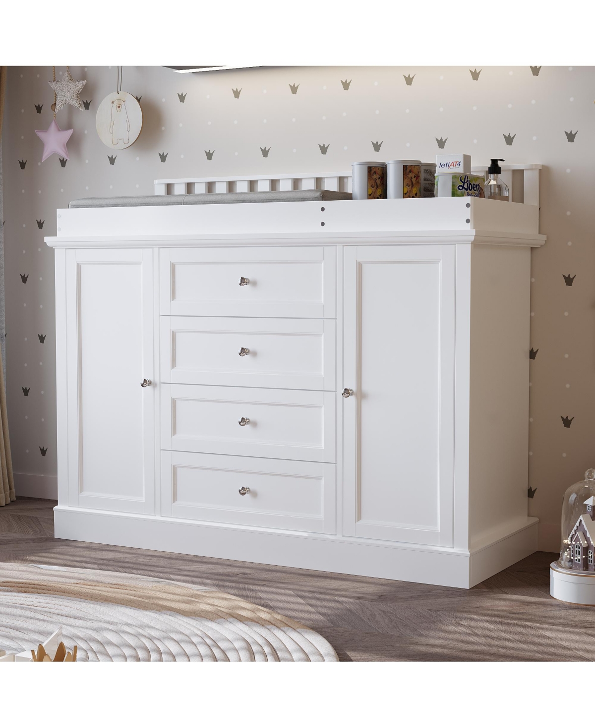 Click here for Famapy Changing Table Dresser with 4 Drawers and 2... prices