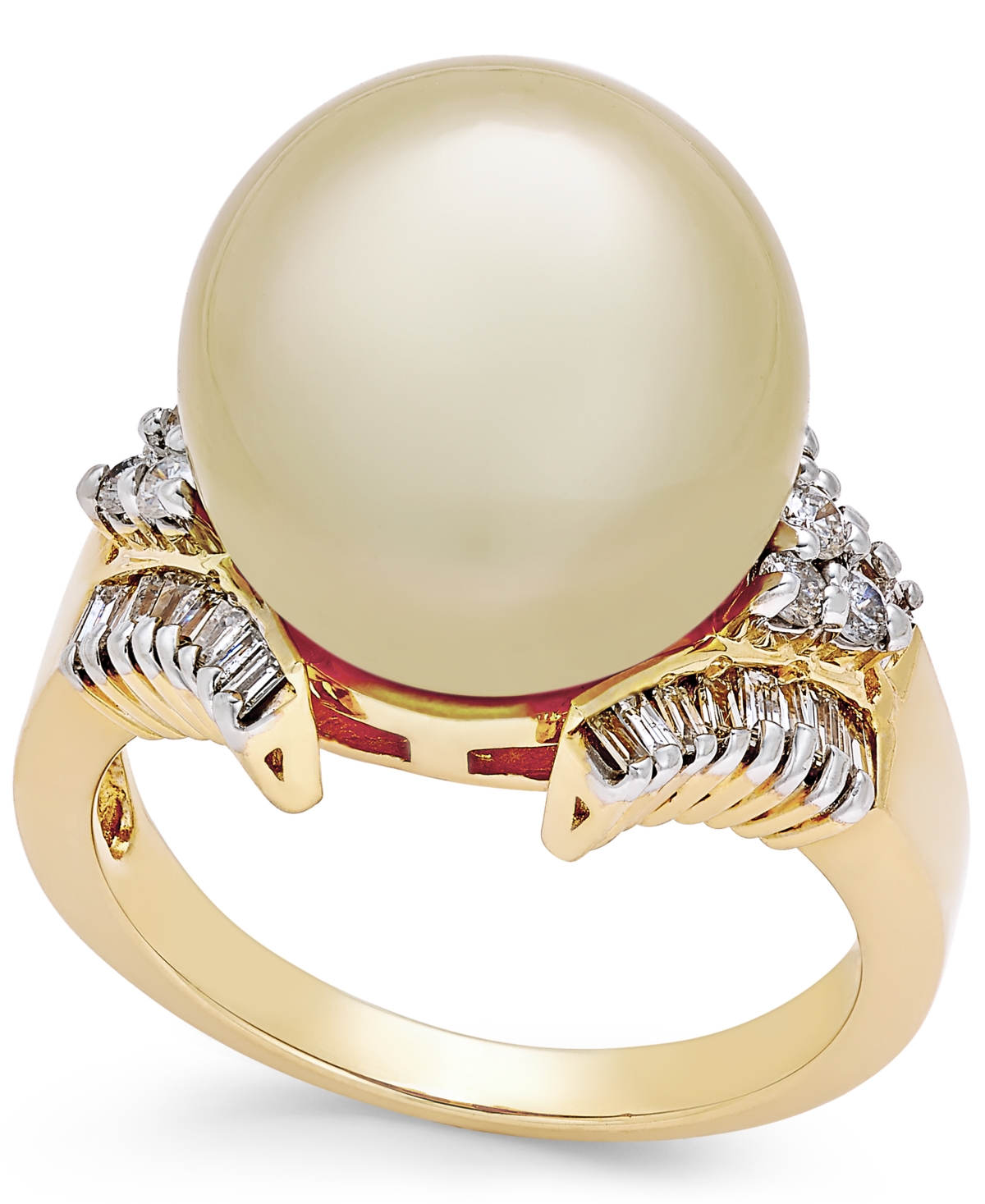 Click here for Cultured Golden South Sea Pearl (13mm) and Diamond... prices