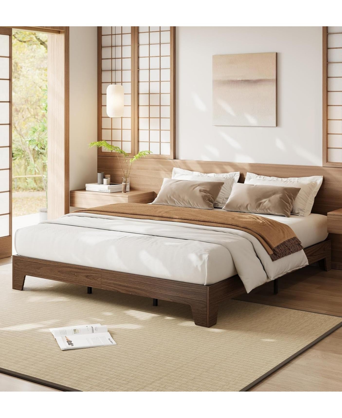 Click here for gaomon Size Wood Platform Bed Frame  Wooden Bed Fr... prices