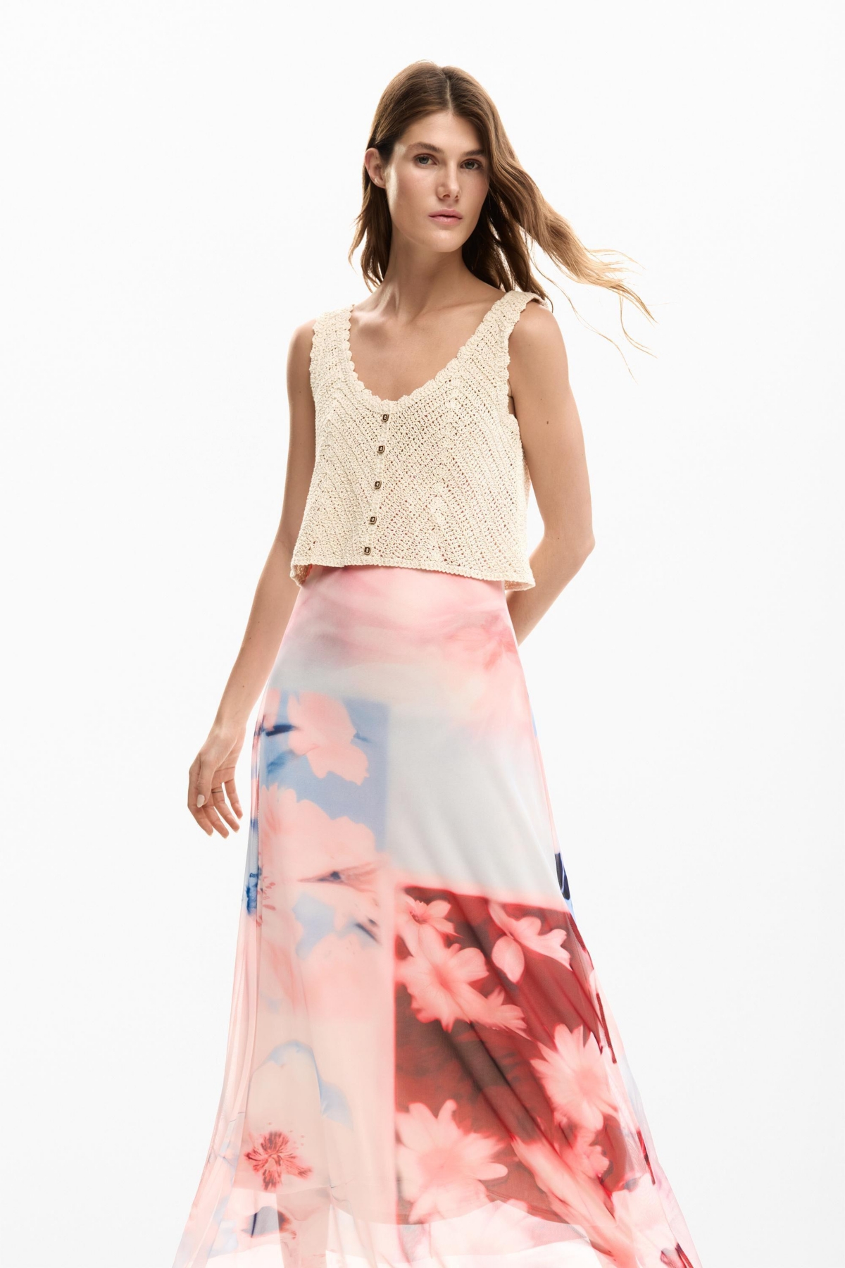 Click here for Desigual Womens Combined crochet dress - Bright or... prices