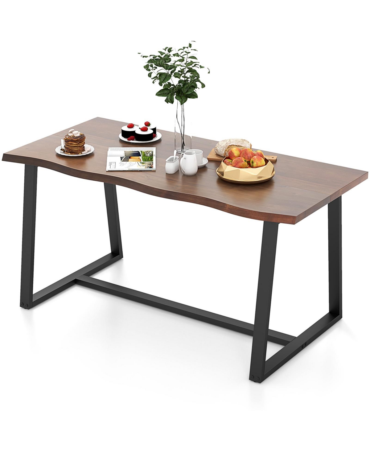 Click here for Slickblue 63" Large Dining Table with Wavy Ed... prices