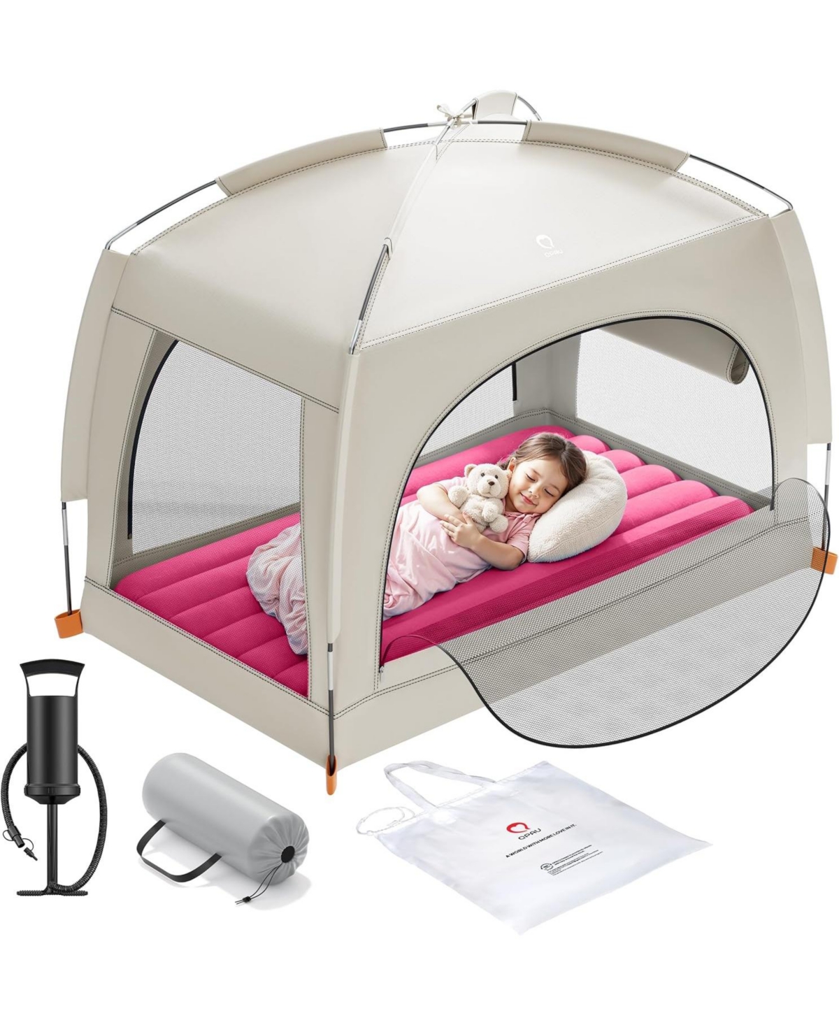 Click here for Qpau Inflatable Toddler Travel Bed with Tent  ... prices
