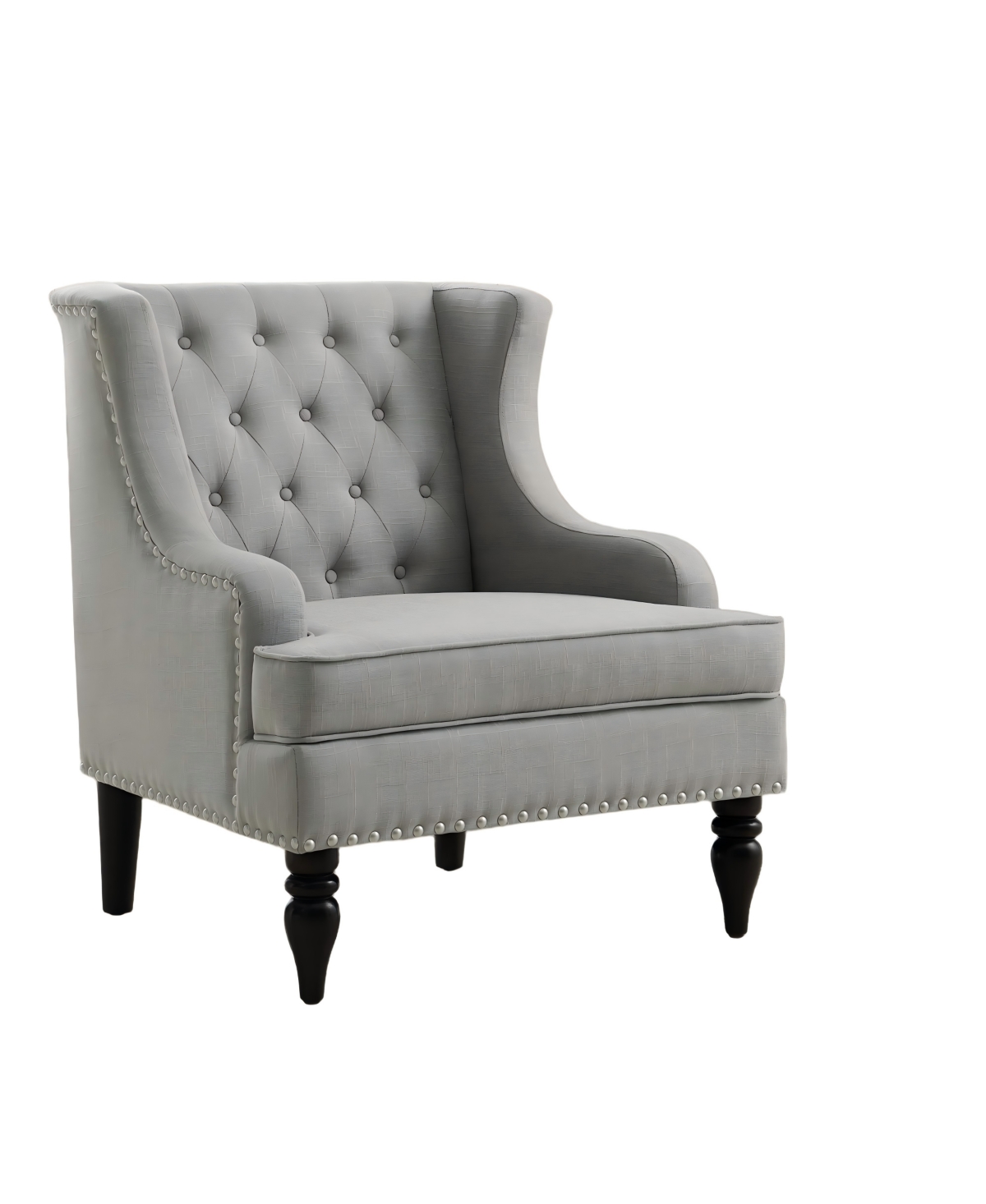 Click here for Boyel Living Vintage Button-Tufted Linen Accent Ch... prices