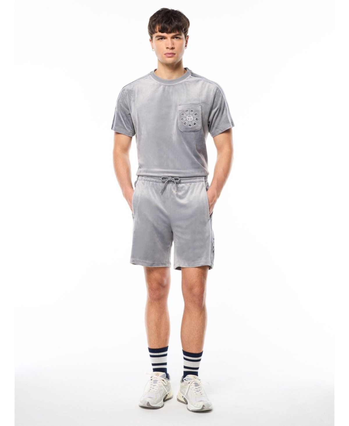 Click here for Sergio Tacchini Mens Cresta Velour Short - Sleet prices