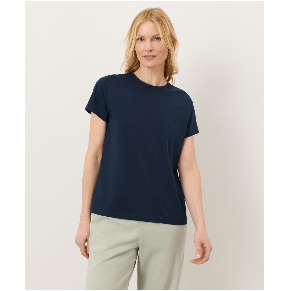 Click here for Pact Womens Luxe Signature Crewneck Tee - Navy prices