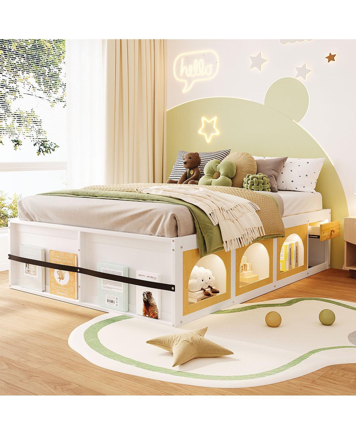 Click here for Streamdale Furniture Platform Bed w/ Bookshelf  Le... prices