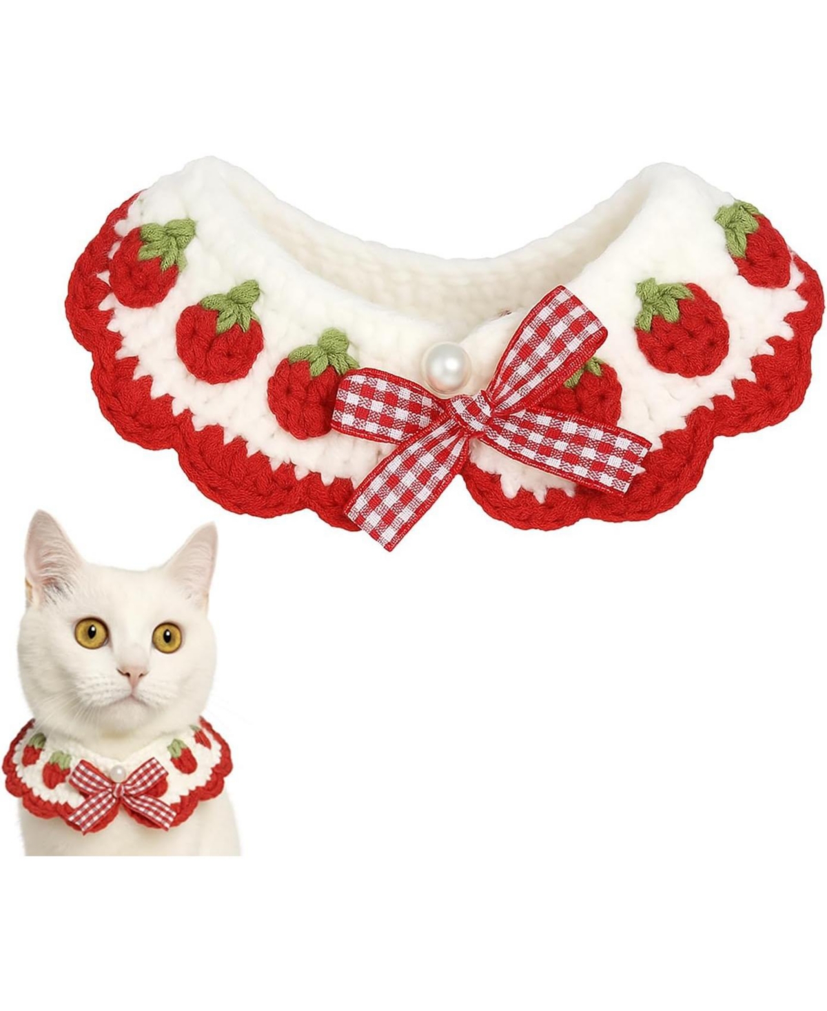 Click here for Aronkl Handmade Crocheted Cat Collar Breakaway Cut... prices