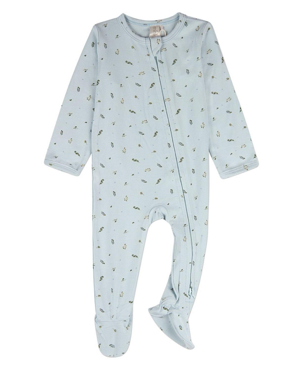 Click here for MeMoi Baby Girls Tiny Leaves Footie - Baby blue prices