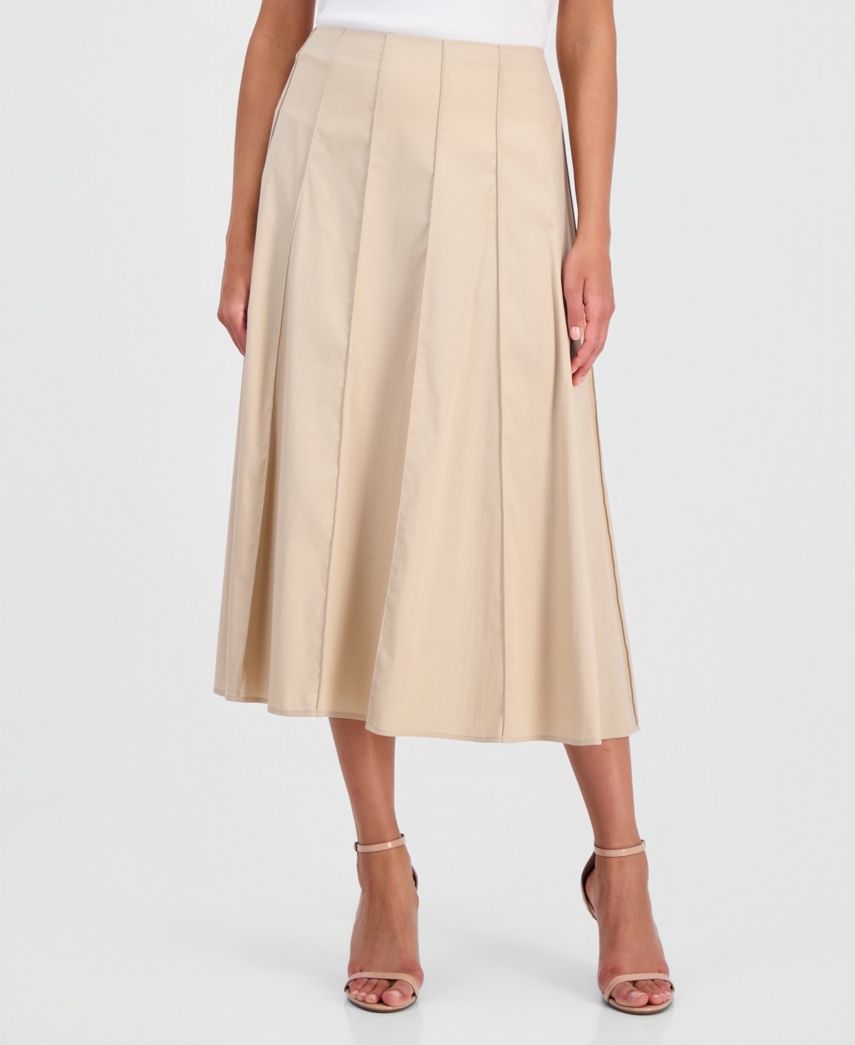 Click here for Anne Klein Womens Pull-On Paneled A-Line Midi Skir... prices