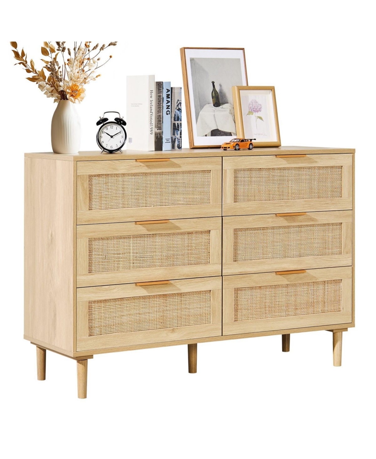 Click here for Gouun 6 Drawer Rattan Dresser with Spacious Storag... prices