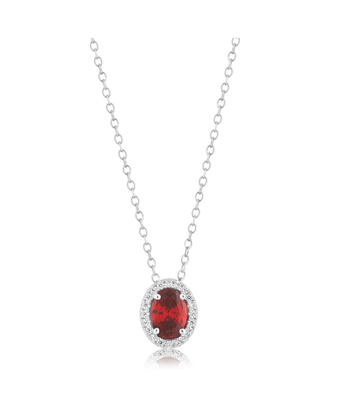 Click here for Simona Elegant Oval Birthstone Halo Cz Necklace -... prices