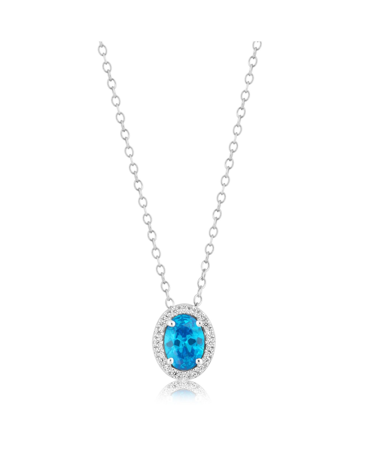 Click here for Simona Elegant Oval Birthstone Halo Cz Necklace -... prices